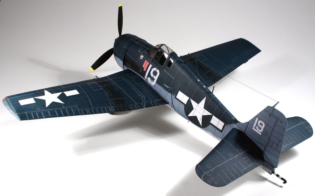 Papercraft Kit F6F Hellcat Airplane 3d Paper Model Crafting Kit PDF ...
