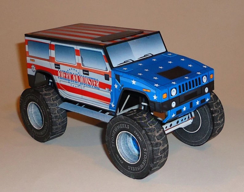 Papercraft Kit Monster Truck Collection Cars 3d Paper Model Crafting ...