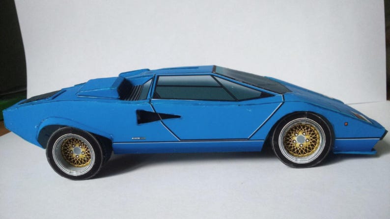 Papercraft Kit Lamborghini Countach Car 3d Paper Model Crafting Kit PDF ...