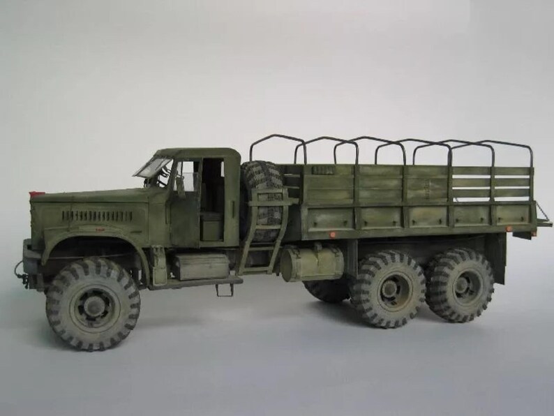 Papercraft Kit Truck 6 Wheel Drive 6x6 Kraz-255 3d Paper Model Crafting ...