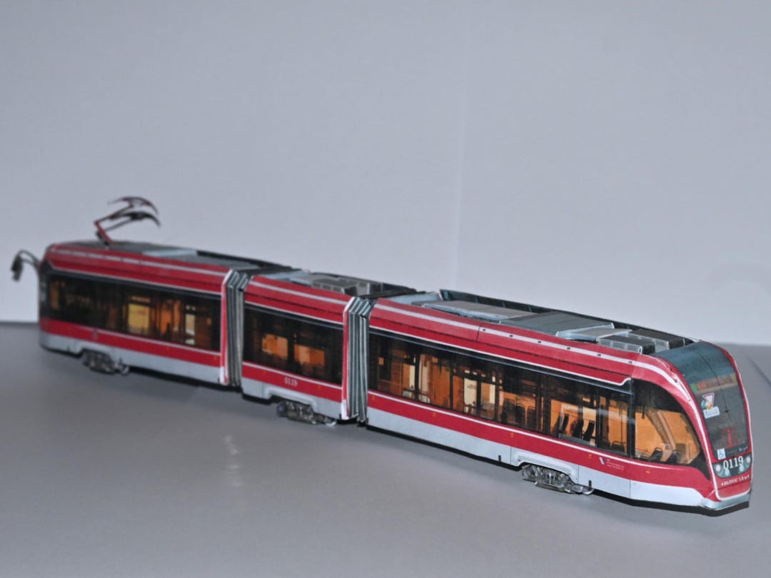 Papercraft Kit Streetcar Civilian Vehicle Citybus 3d Paper Model ...