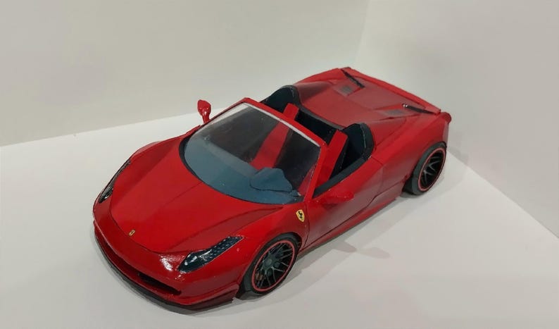 Papercraft Kit Ferrari 458 Italia Car 3d Paper Model Crafting Kit PDF ...