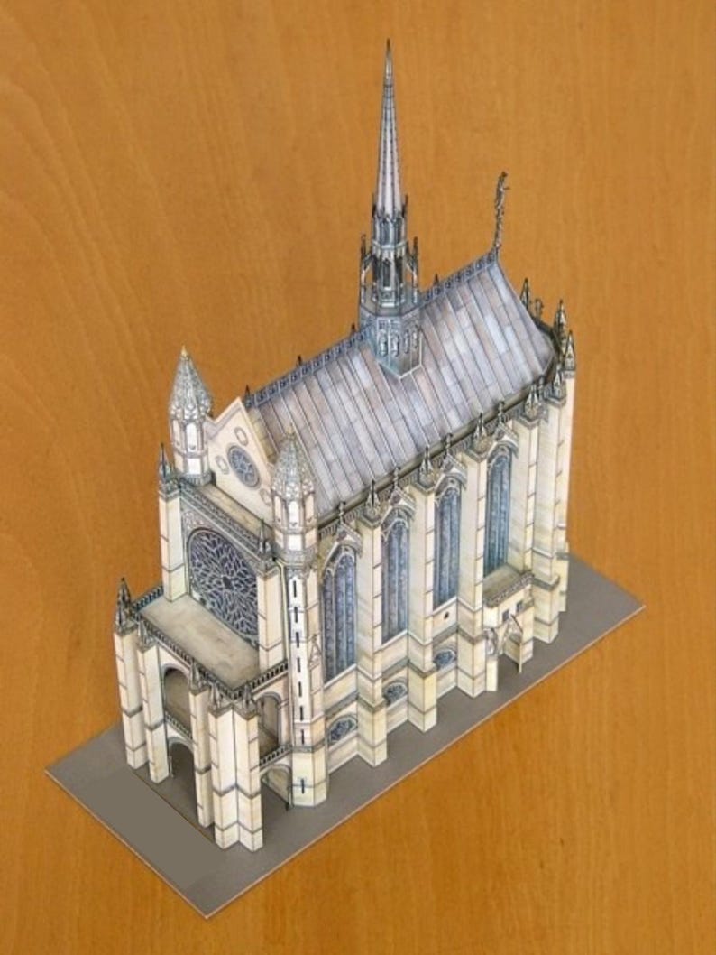 Papercraft Kit Sainte Chapelle Chapel 3d Paper Model Crafting Kit PDF ...