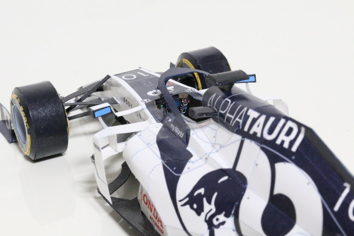 Papercraft Kit F1 Alpha Tauri Race Car 3d Paper Model Crafting Kit PDF ...
