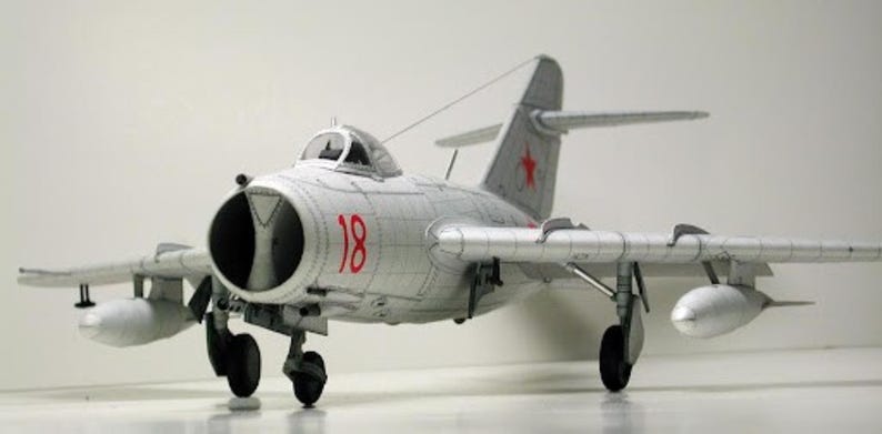 Papercraft Kit Mig-15 Fagot Airplane 3d Paper Model Crafting Kit PDF ...