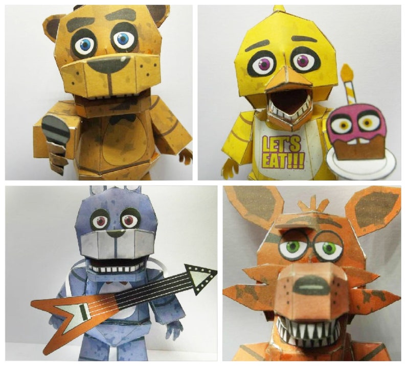 Papercraft Five Nights at Freddy's 3d Paper Model Crafting Kit PDF ...