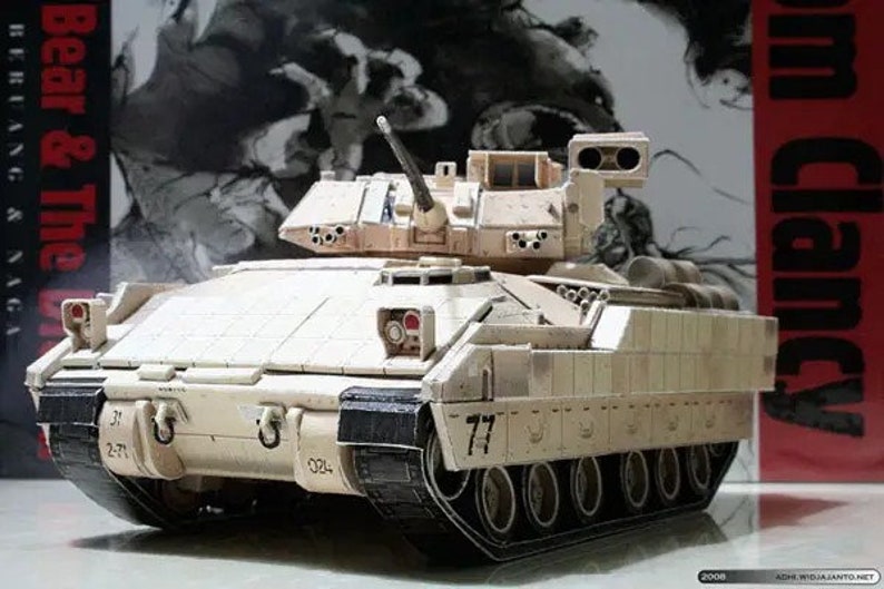 Papercraft Kit Bradley M2 Tank 3d Paper Model Crafting Kit PDF Plans to ...