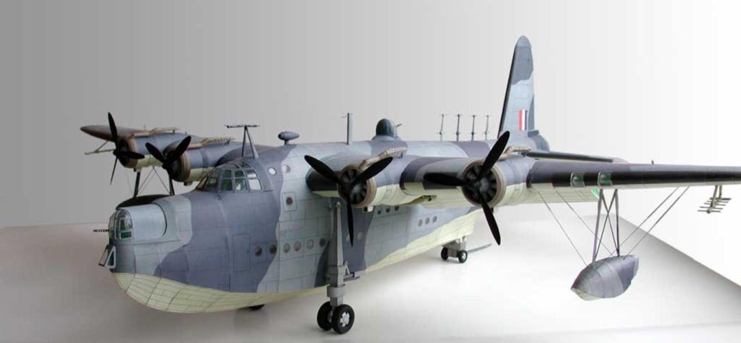 Papercraft Kit MKII Sunderland Plane 3d Paper Model Crafting PDF Plans ...
