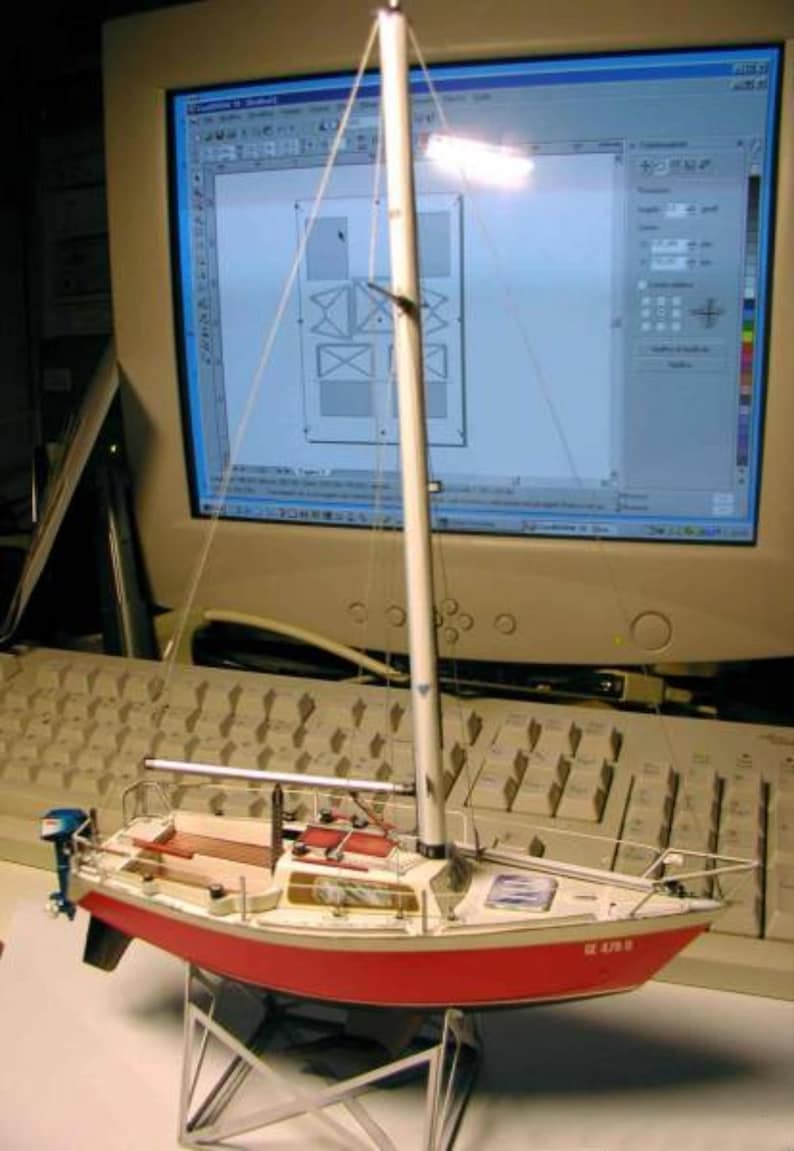 Papercraft Kit Sailboat 3d Paper Model Crafting Kit PDF Plans to Print ...