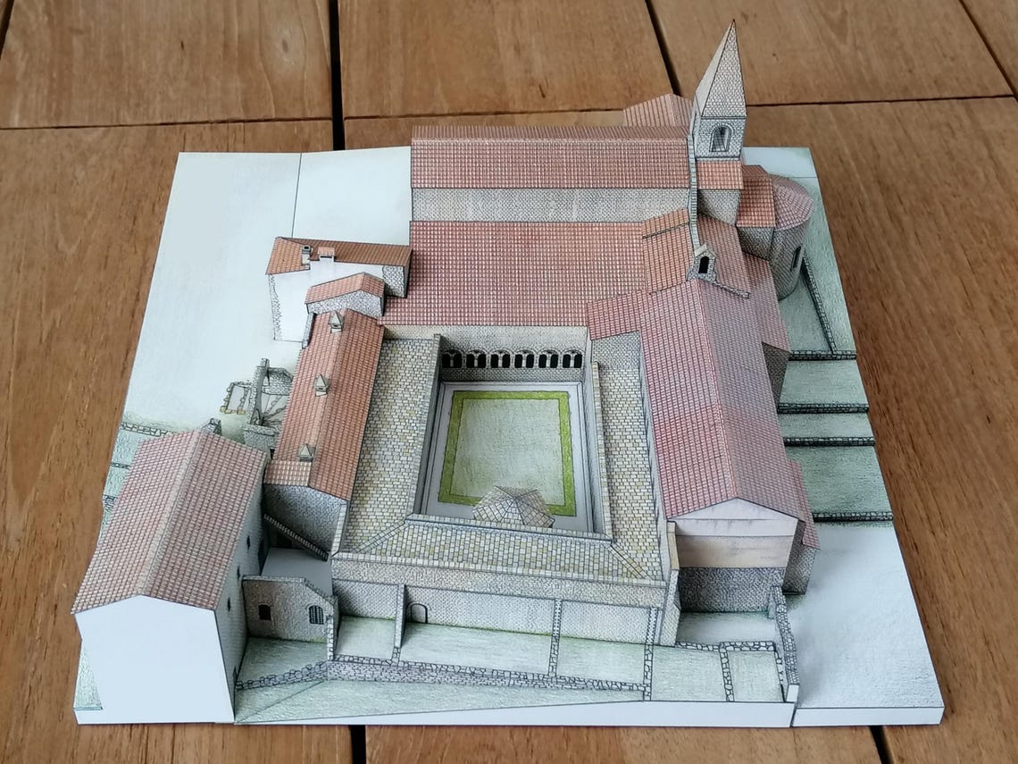 Papercraft Kit Thoronet Abbey Church 3d Paper Model Crafting PDF Plans ...