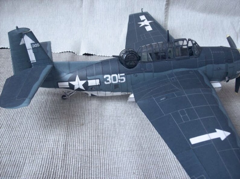 Papercraft Kit TBF Avenger Airplane 3d Paper Model Crafting Kit PDF ...