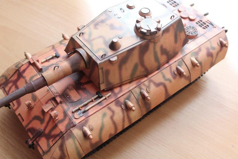 Papercraft Kit Panzerkampfwagen E-100 Tank 3d Paper Model Crafting PDF ...