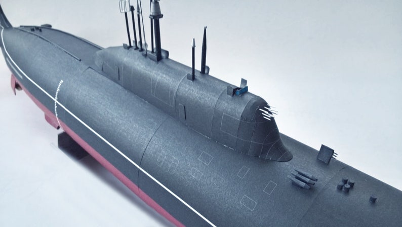 Papercraft Kit Akula Submarine 3d Paper Model Crafting Kit PDF Plans to DIY Paper Craft Template ...