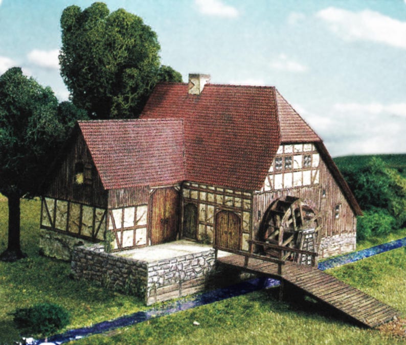 Papercraft Kit Watermill House 3d Paper Model Crafting Kit PDF Plans to ...