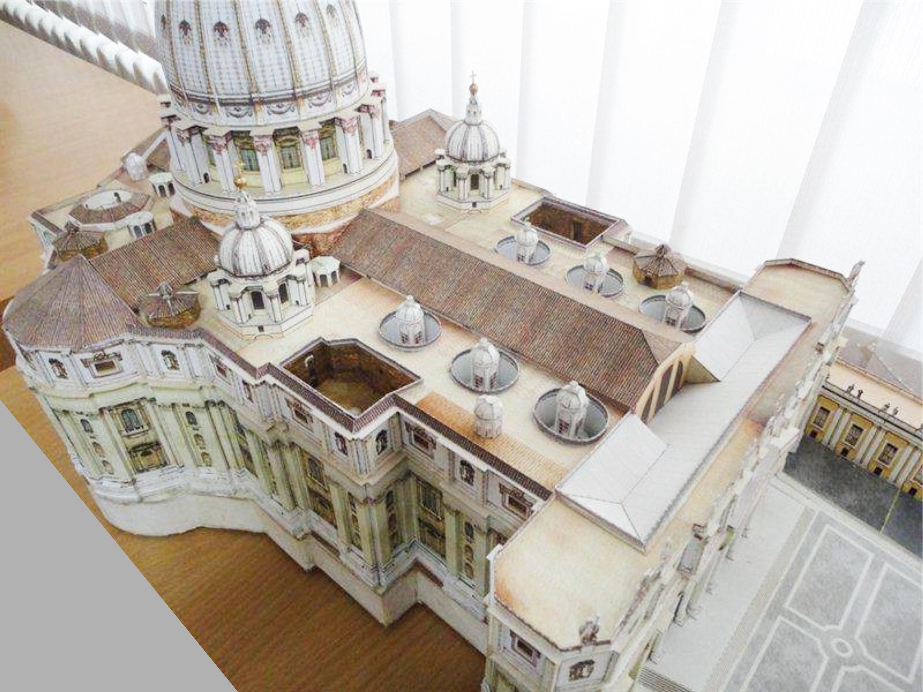 Papercraft Kit St Peter's Basilica Vatican 3d Paper Model Crafting PDF ...