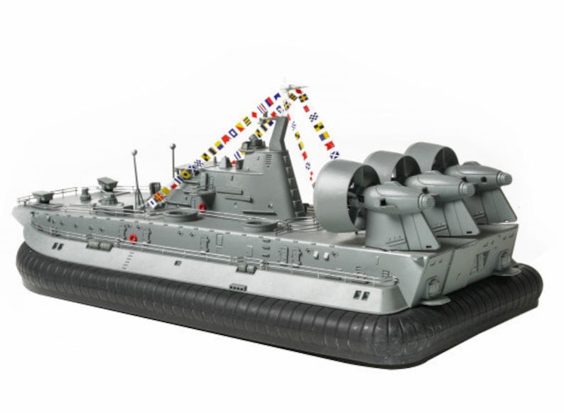 Papercraft Kit Hovercraft 3d Paper Model Crafting Kit PDF Plans to Print Cut & Glue DIY Paper ...