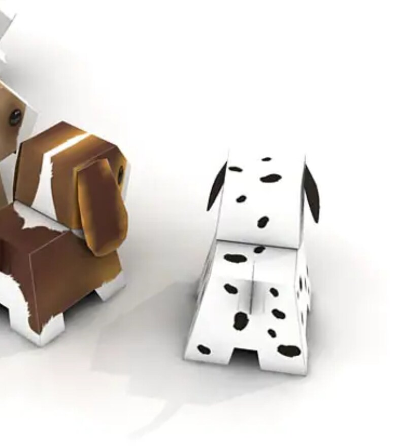 Papercraft Kit Puppies 3d Paper Model Crafting Kit PDF Plans to Print ...