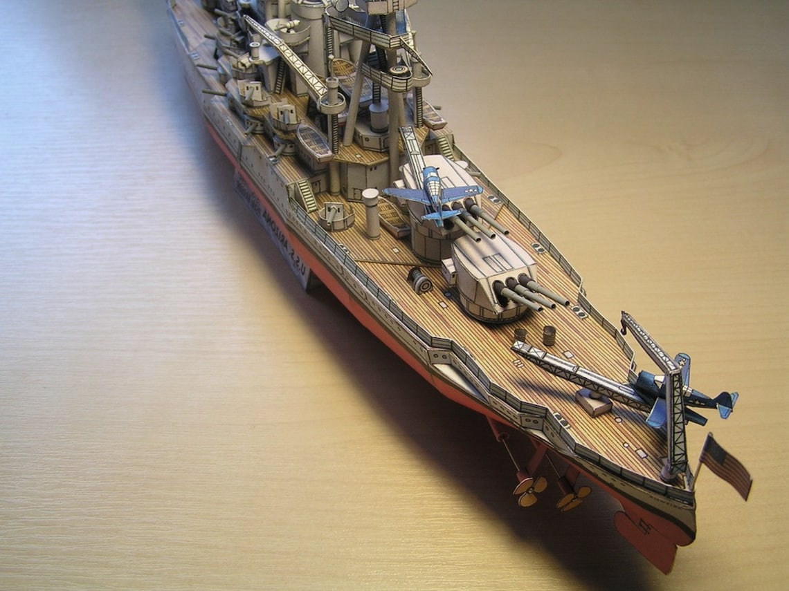 Papercraft Kit USS Arizona Battleship 3d Paper Model Crafting Kit PDF ...