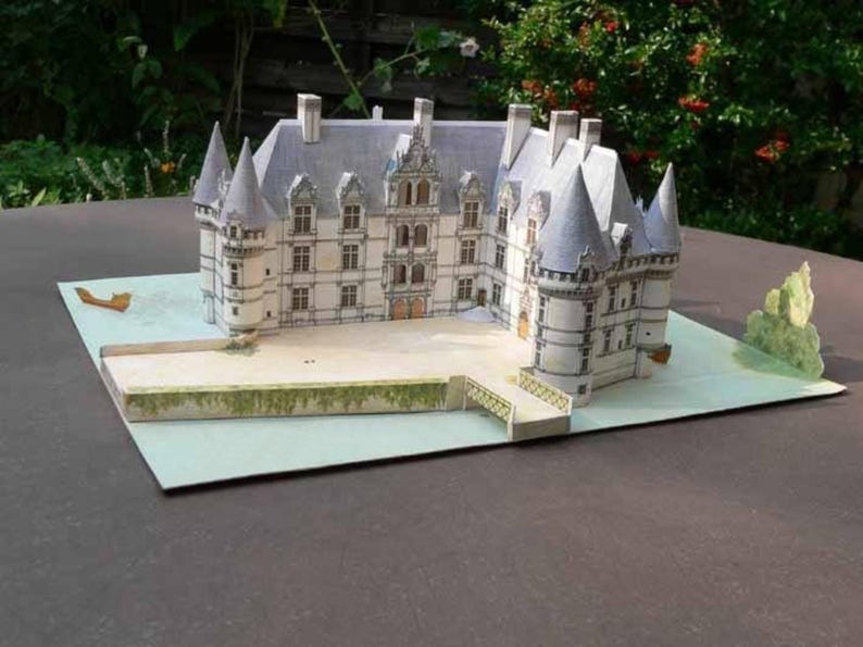 Papercraft Kit Château Azay-le-rideau France 3d Paper Model Crafting ...