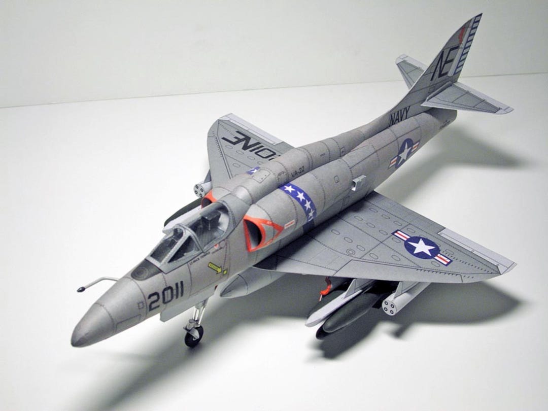 Papercraft Kit Mcdonnell Douglas A-4 Skyhawk Plane 3d Paper Model ...