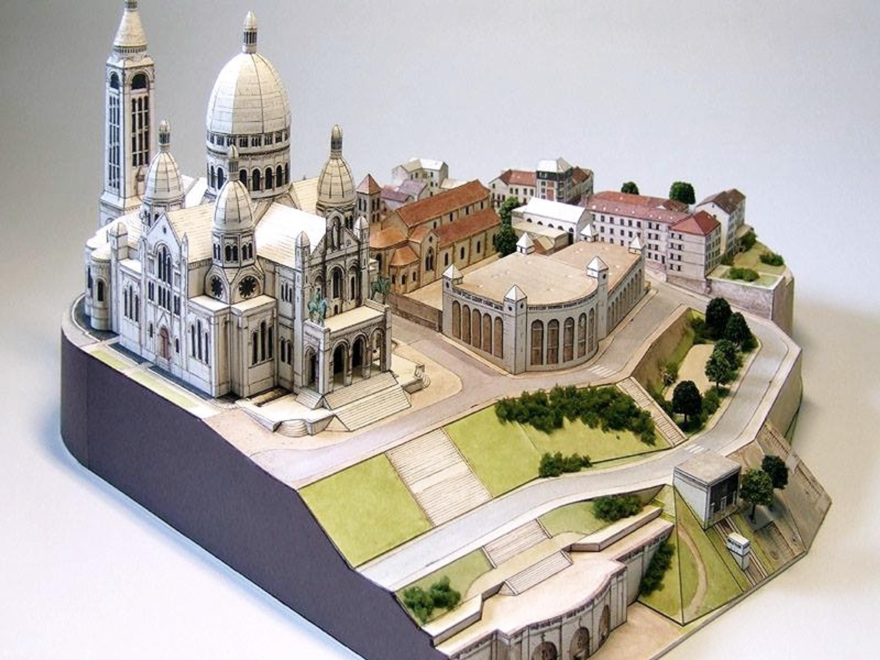 Papercraft Kit Montmartre Paris France 3d Paper Model Crafting Kit PDF ...