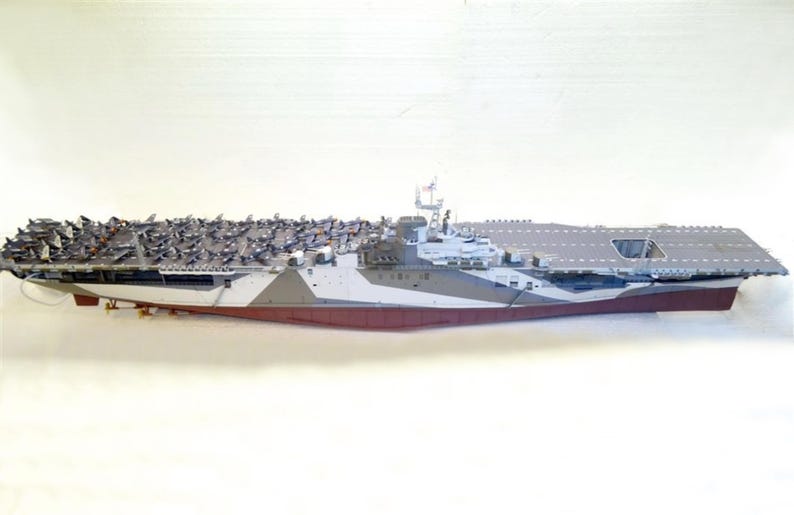 Papercraft Kit USS Ticonderoga Aircraft Carrier 3d Paper Model Crafting ...