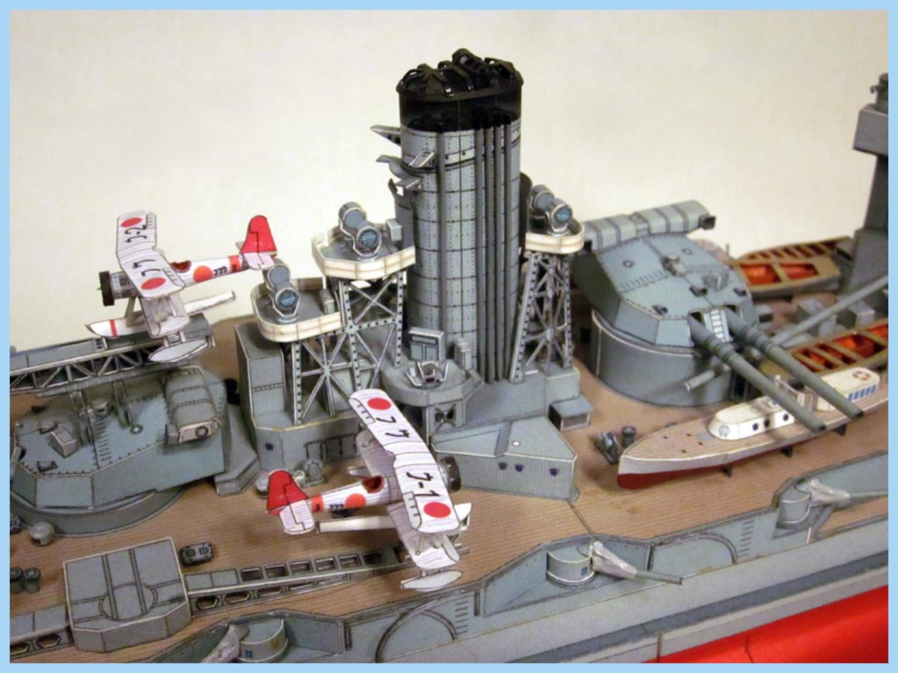 Papercraft Kit Fuso Dreadnought Battleship 3d Paper Model Crafting Kit ...
