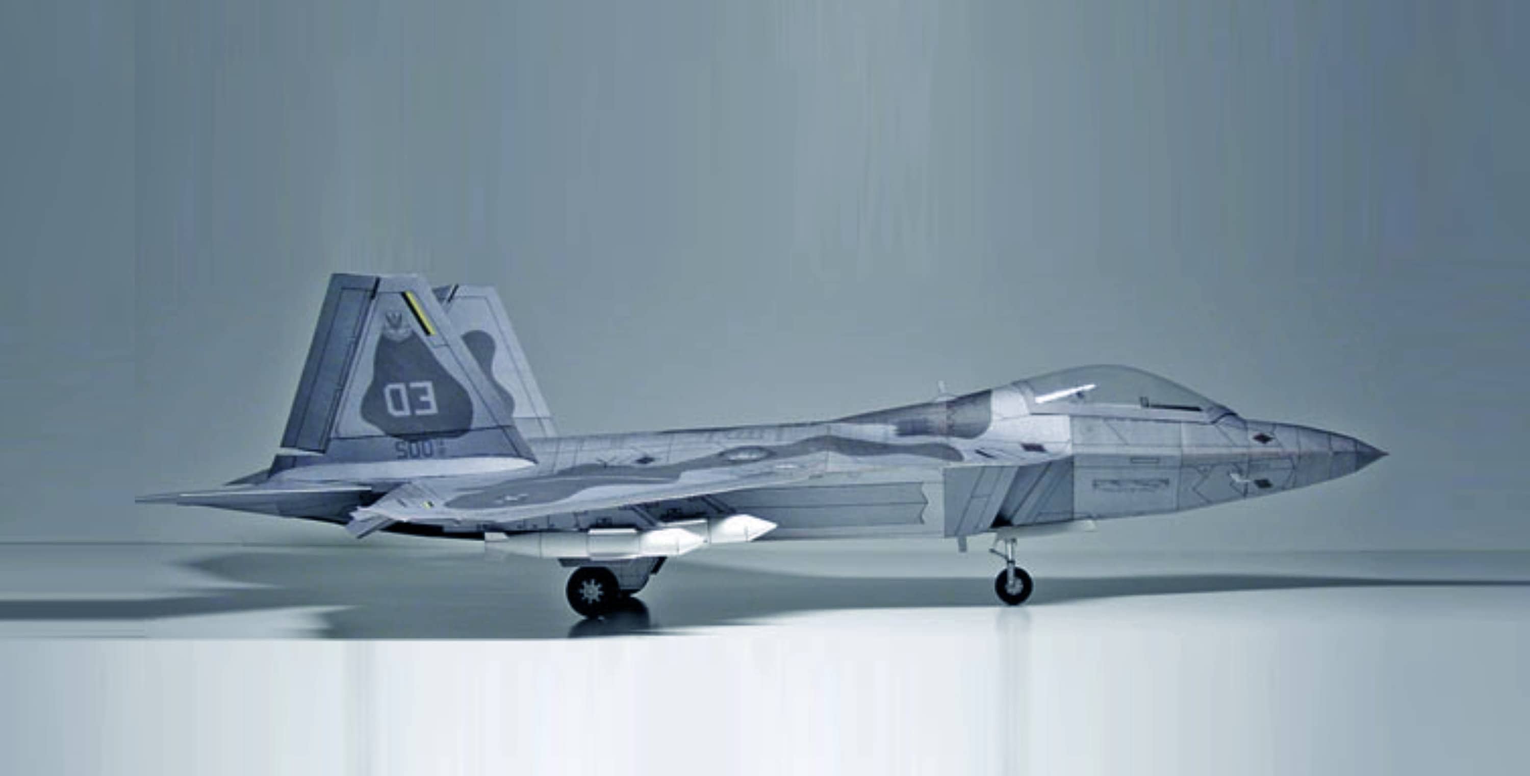 Papercraft Kit F-22 Raptor Airplane 3d Paper Model Crafting Kit PDF Plans to Print Cut & Glue ...
