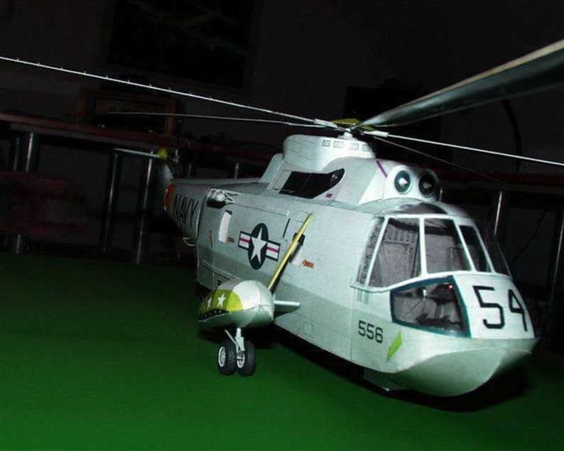 Papercraft Kit SH3 Sea King Helicopter 3d Paper Model Crafting Kit PDF ...