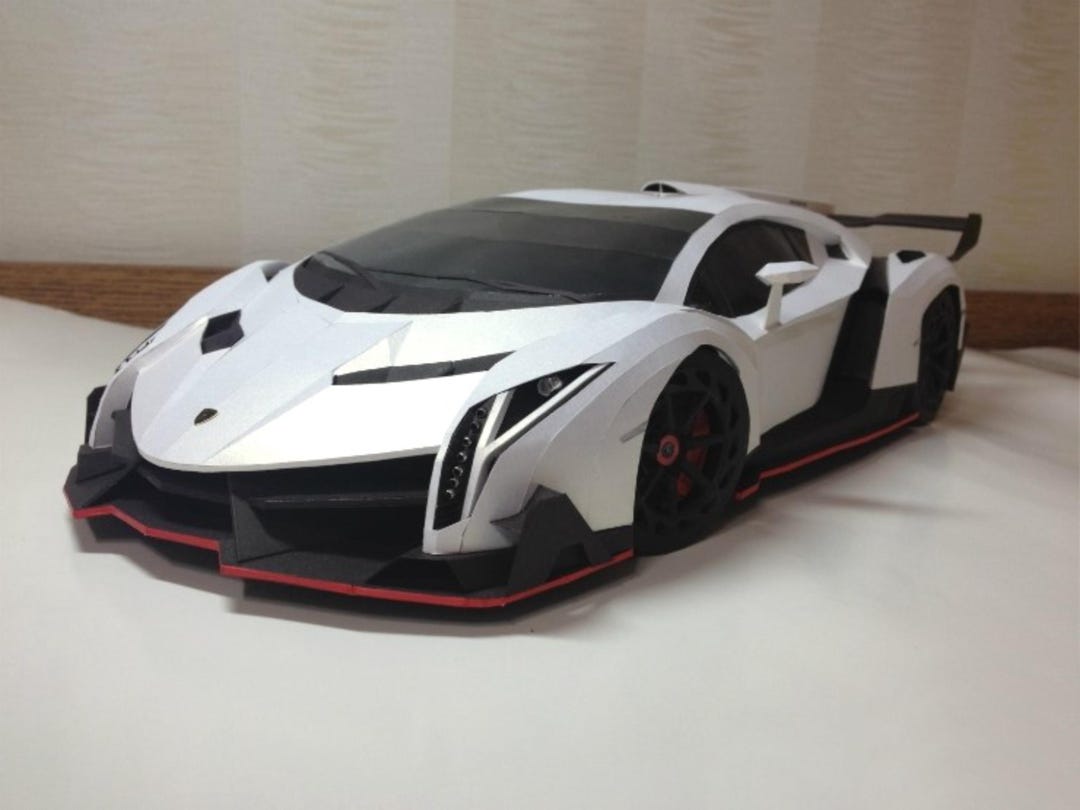 Papercraft Kit Lamborghini Veneno Car 3d Paper Model Crafting PDF Plans ...