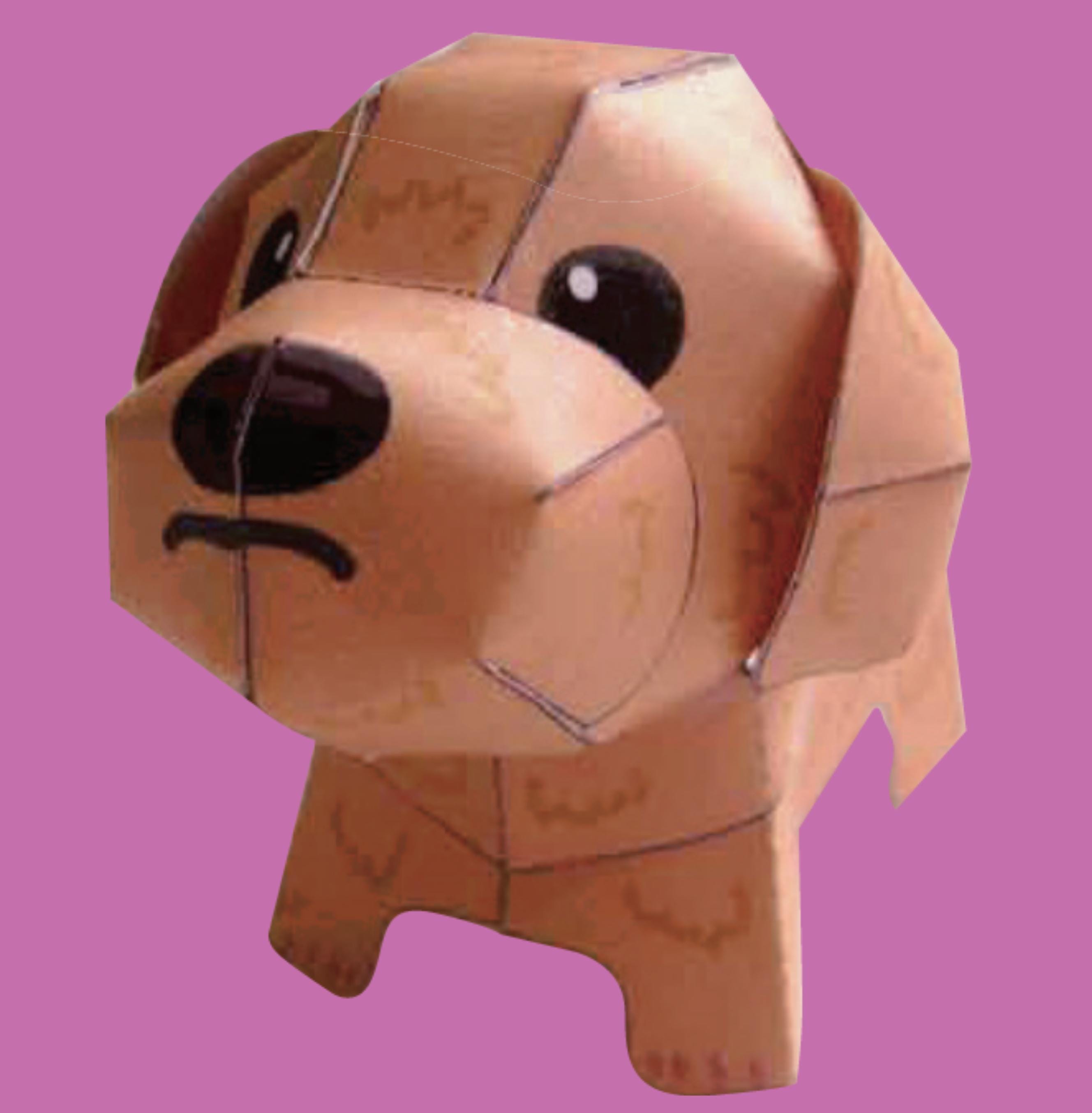 Papercraft Kit Brown Dog 3d Paper Model Crafting Kit PDF Plans to Print ...