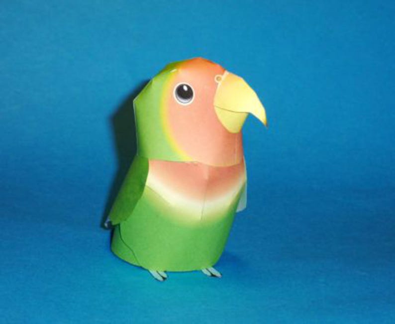 Papercraft Kit Love Parrots Paper Model Crafting Kit PDF Plans to Print ...