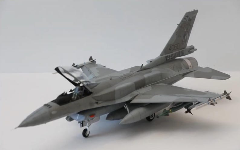 Papercraft Kit F-16C Block 52+ Tigers Airplane 3d Paper Model Crafting ...