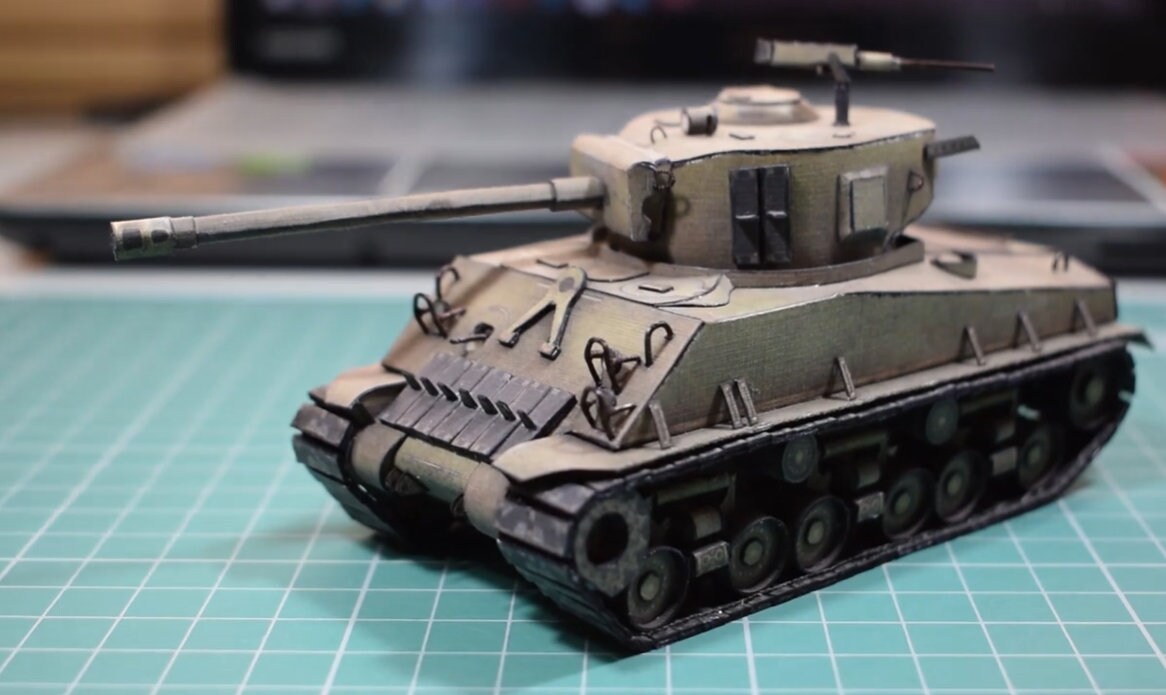 Papercraft Kit Sherman Tank 3d Paper Model Crafting Kit PDF Plans to ...
