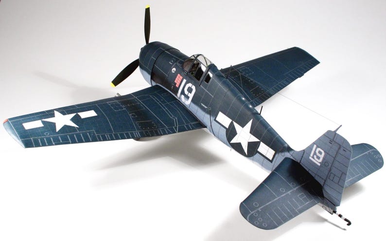 Papercraft Kit F6F Hellcat Airplane 3d Paper Model Crafting Kit PDF ...