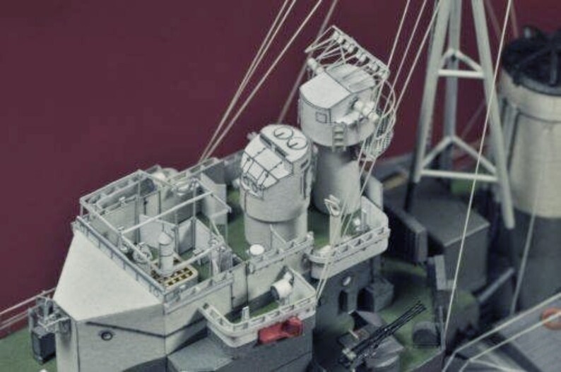 Papercraft Kit HMS Saumarez Destroyer 3d Paper Model Crafting Kit PDF ...