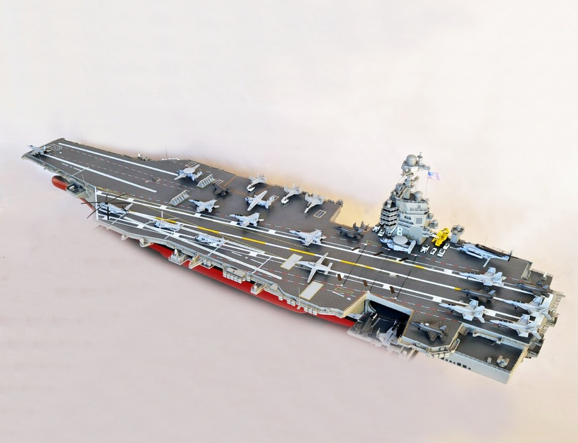 Papercraft Kit USS Gerald Ford Aircraft Carrier 3d Paper Model Crafting ...