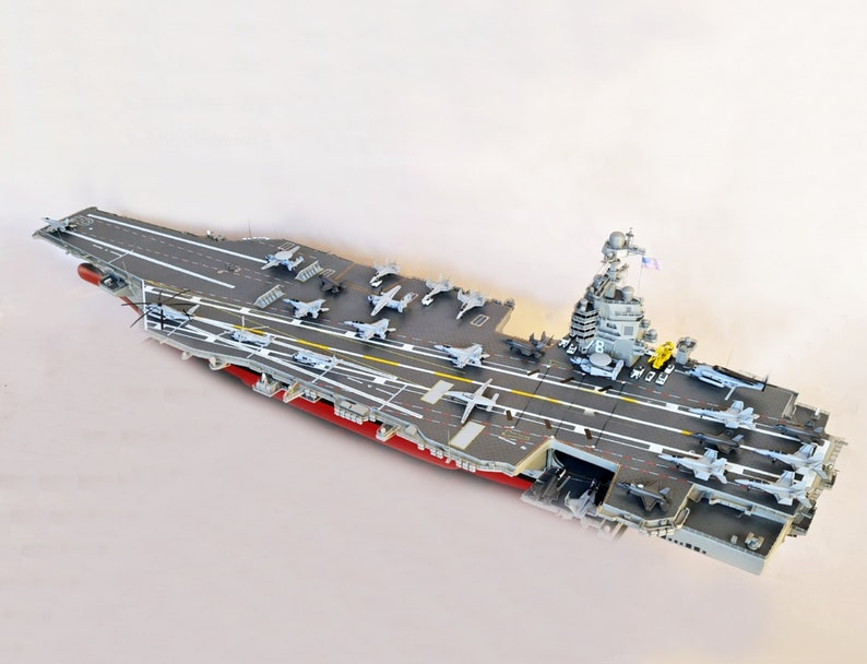 Papercraft Kit USS Gerald Ford Aircraft Carrier 3d Paper Model Crafting ...