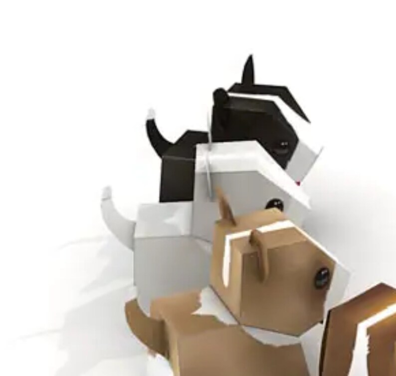 Papercraft Kit Puppies 3d Paper Model Crafting Kit PDF Plans to Print ...