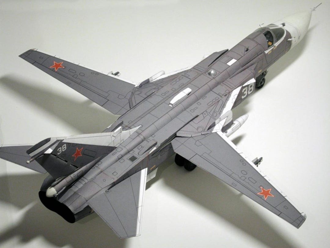 Papercraft Kit Su-24 Fencer Airplane 3d Paper Model Crafting Kit PDF ...