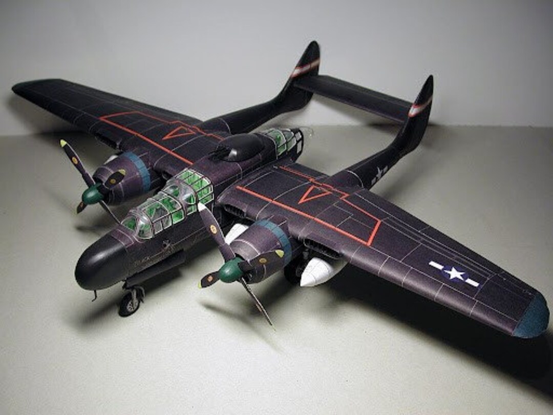 Black Widow Airplane 3d Paper Model Kit PDF File With Plans to Print ...