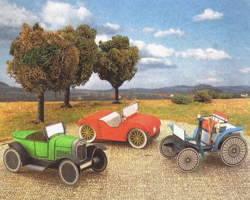 Papercraft Kit Opel Benz Velo Hanomag Vintage Cars 1903 3d Paper Model ...