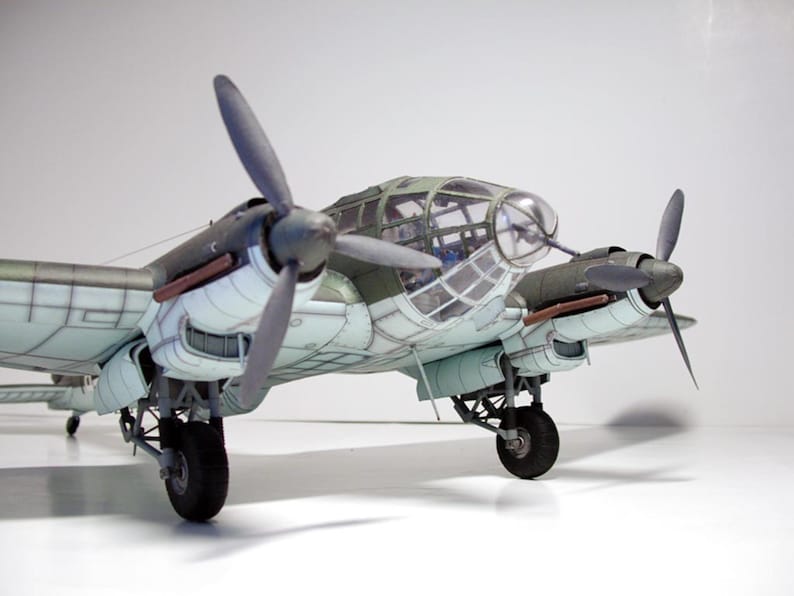 Papercraft Kit Heinkel He 111 Airplane 3d Paper Model Crafting Kit PDF ...