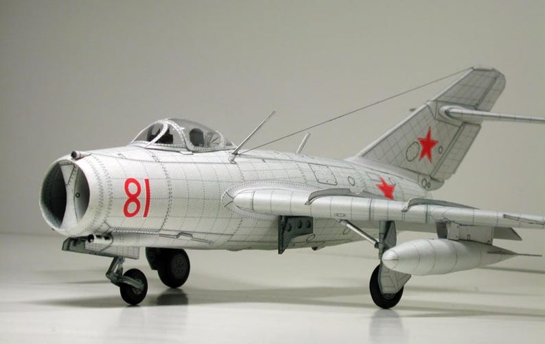 Papercraft Kit Mig-15 Fagot Airplane 3d Paper Model Crafting Kit PDF ...