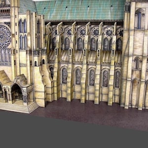 Papercraft Kit Chartres Cathedral Paris 3d Paper Model Crafting PDF ...