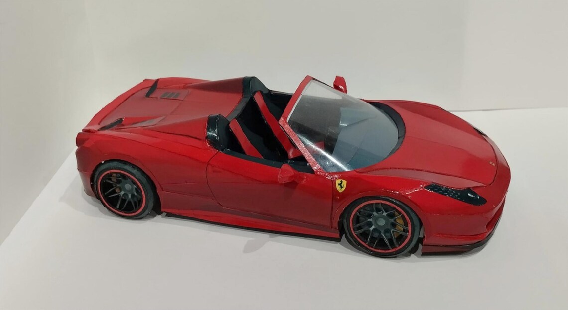 Papercraft Kit Ferrari 458 Italia Car 3d Paper Model Crafting Kit PDF ...
