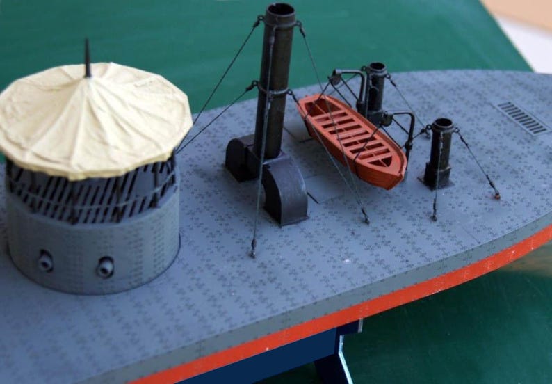 Papercraft Kit USS Monitor US Navy Armored Warship 3d Paper Model ...
