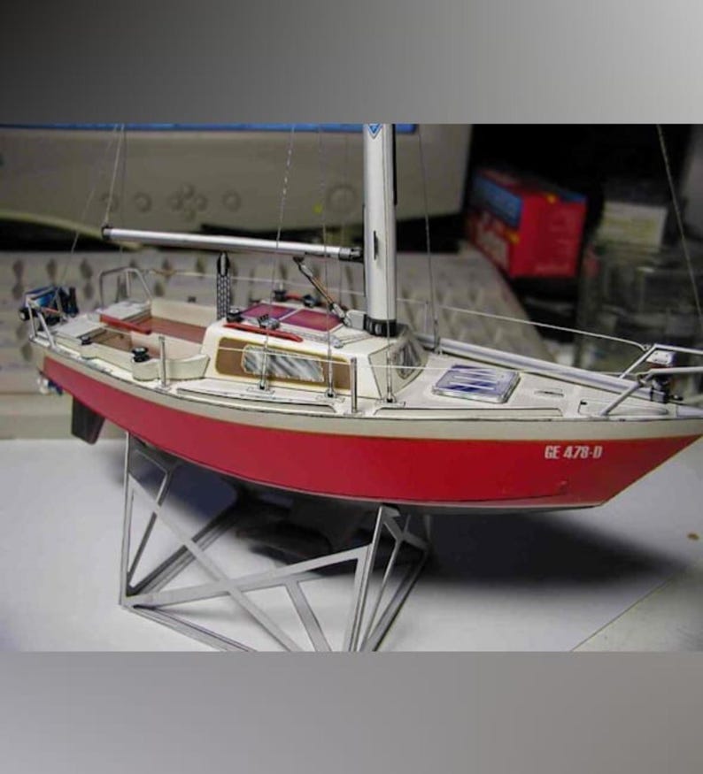 Papercraft Kit Sailboat 3d Paper Model Crafting Kit PDF Plans to Print ...