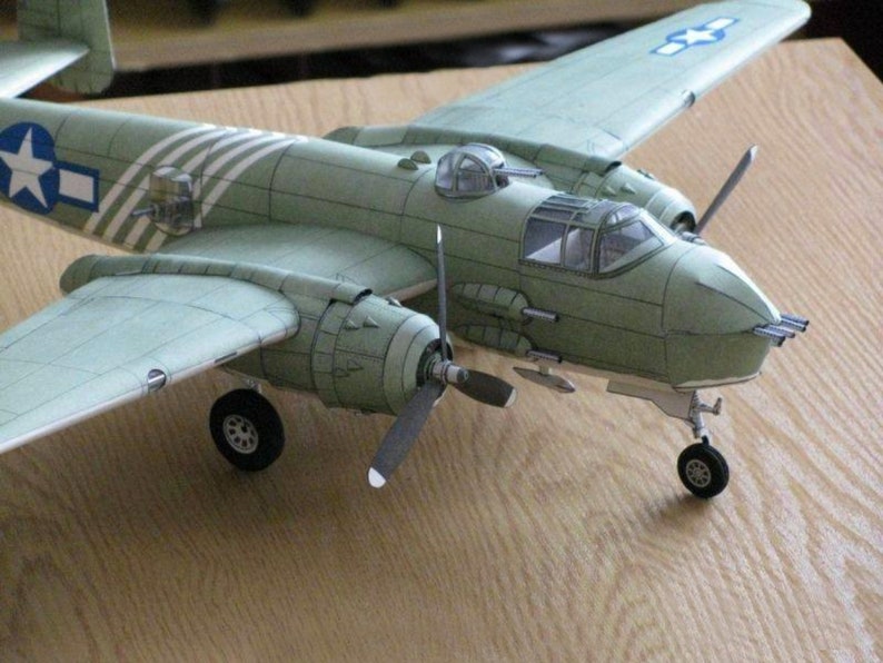 Papercraft Kit B-25 Mitchell Airplane 3d Paper Model Crafting Kit PDF ...