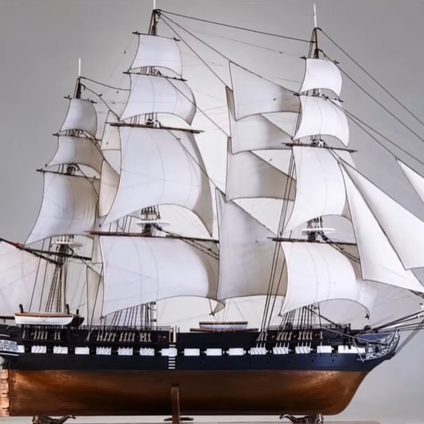 Papercraft Kit Uss Constitution Ship 3d Paper Model Crafting Kit - Etsy